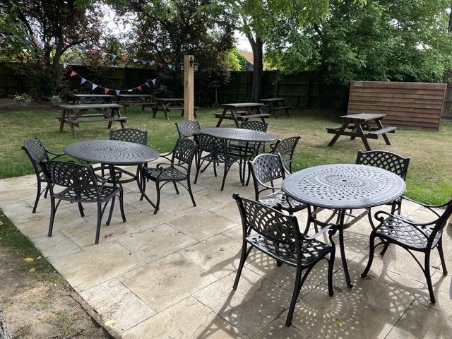 Our new rear patio! – The Cross Keys Redgrave