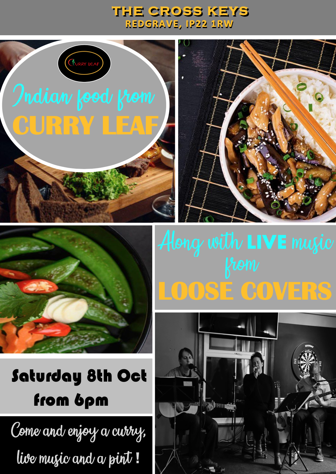 Curry Leaf AND Live Music this Saturday – The Cross Keys Redgrave