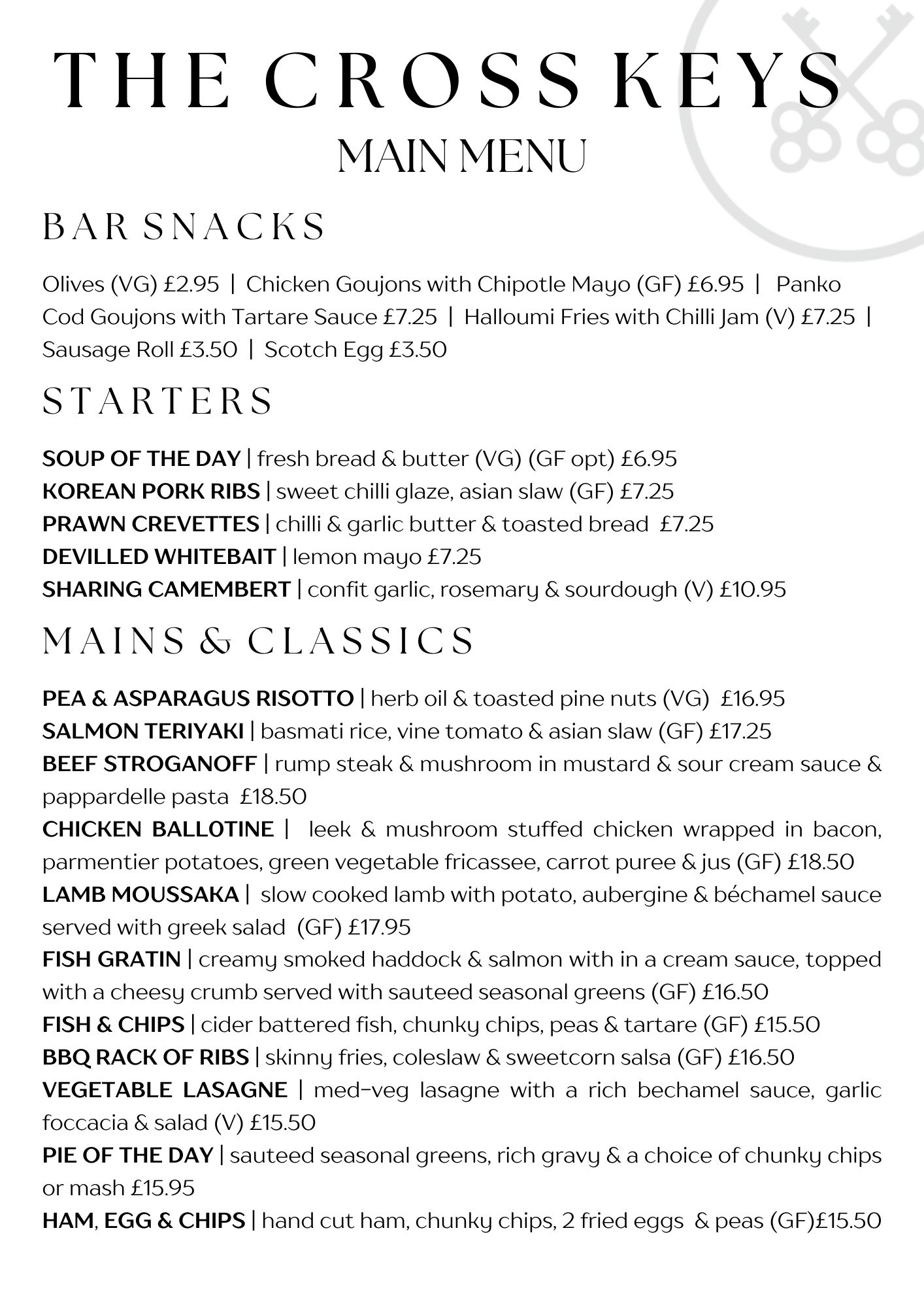 Food & Drink – The Cross Keys Redgrave